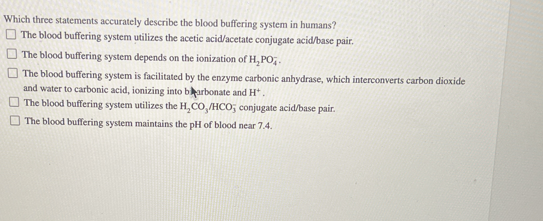 Which three statements accurately describe the blood | Chegg.com