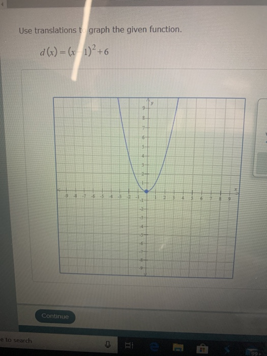 Solved Use translations t graph the given function. d (z) = | Chegg.com