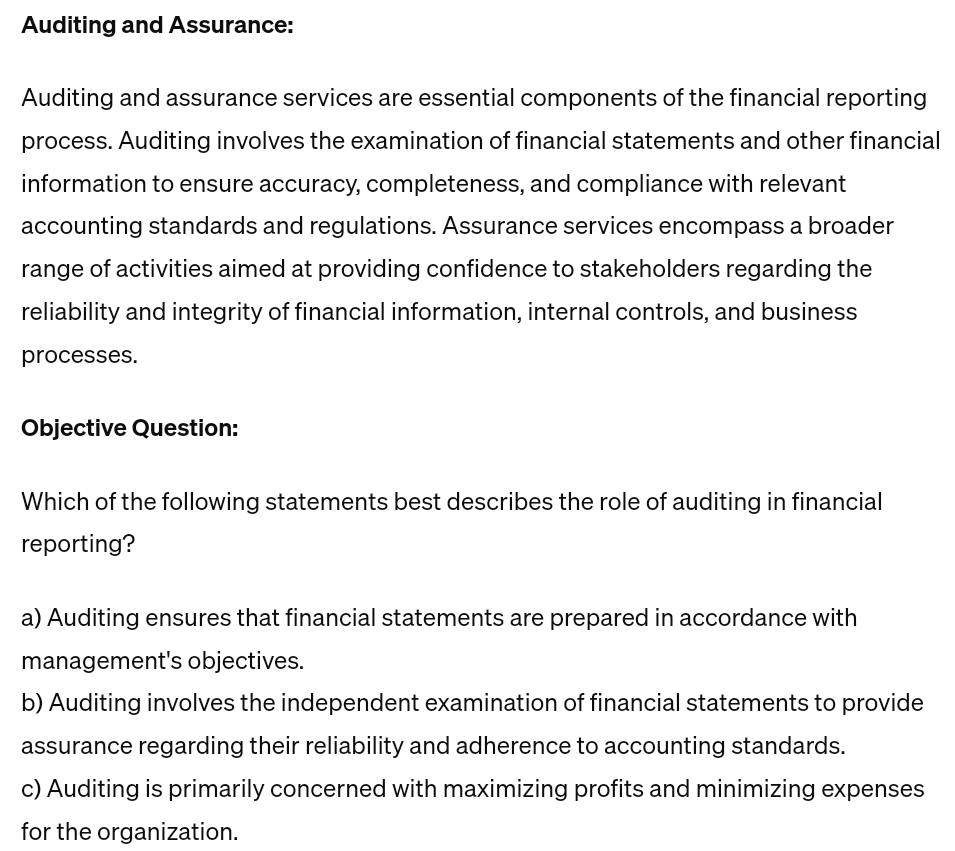 Solved Auditing and Assurance:Auditing and assurance | Chegg.com