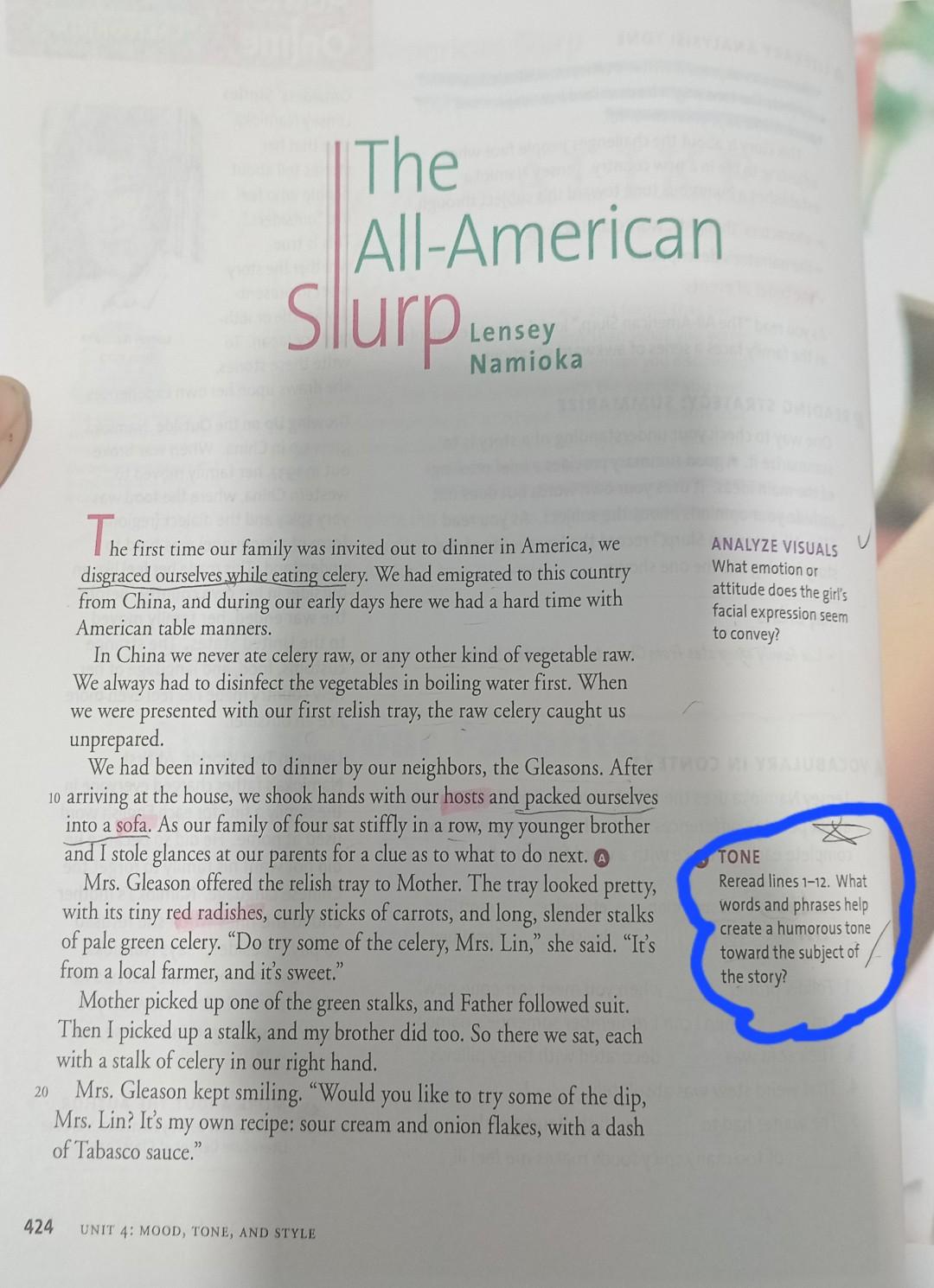 lesson: the all-American slurp (lenses | Chegg.com