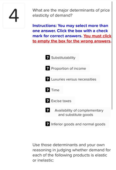 Solved 4 Time Excise taxes Availability of complementary and | Chegg.com