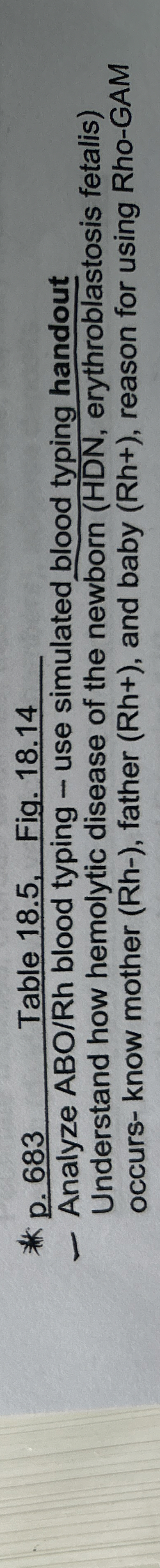 Solved p. 683, ﻿Table 18.5, ﻿Fig. 18.14Analyze ABO/Rh blood | Chegg.com