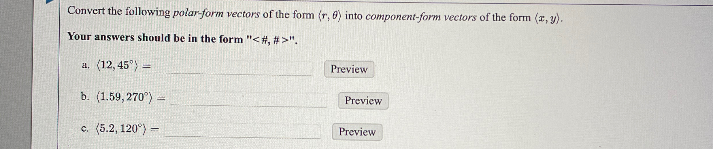 Solved Convert the following polar-form vectors of the form | Chegg.com