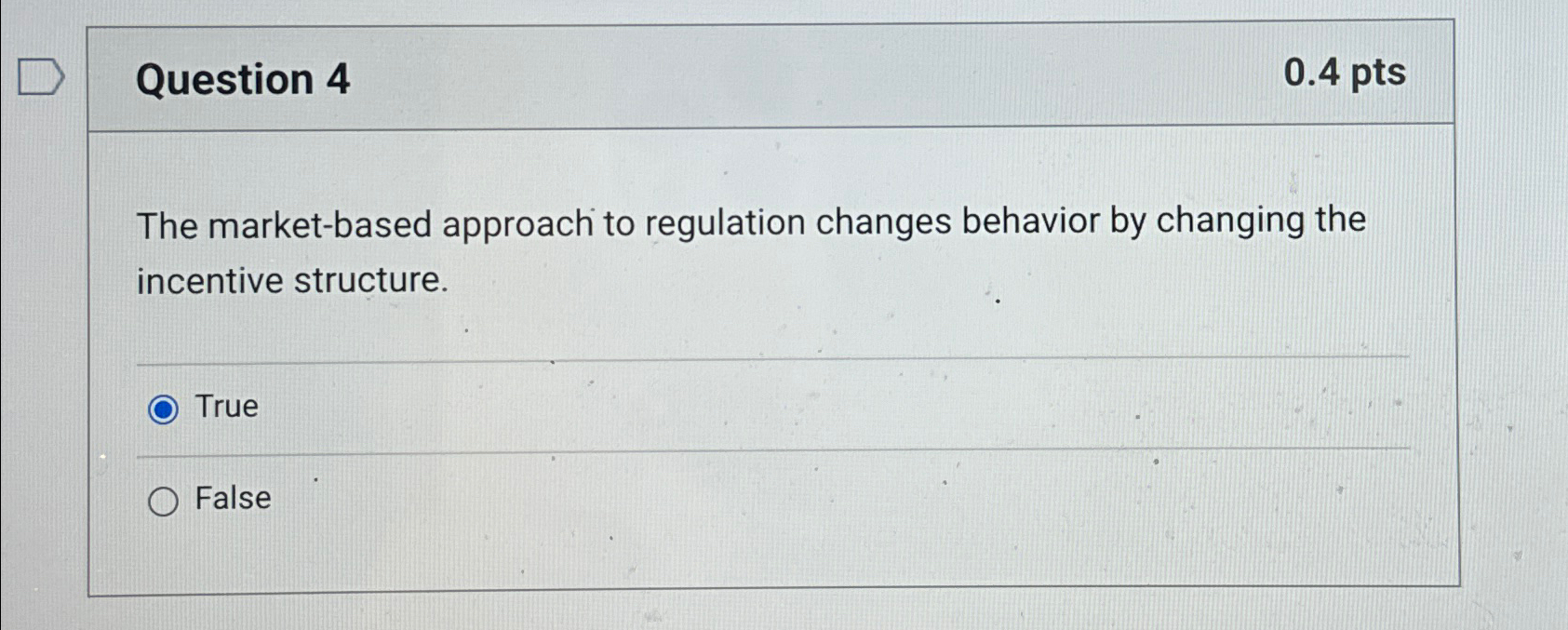 Solved Question 40.4ptsThe market-based approach to | Chegg.com