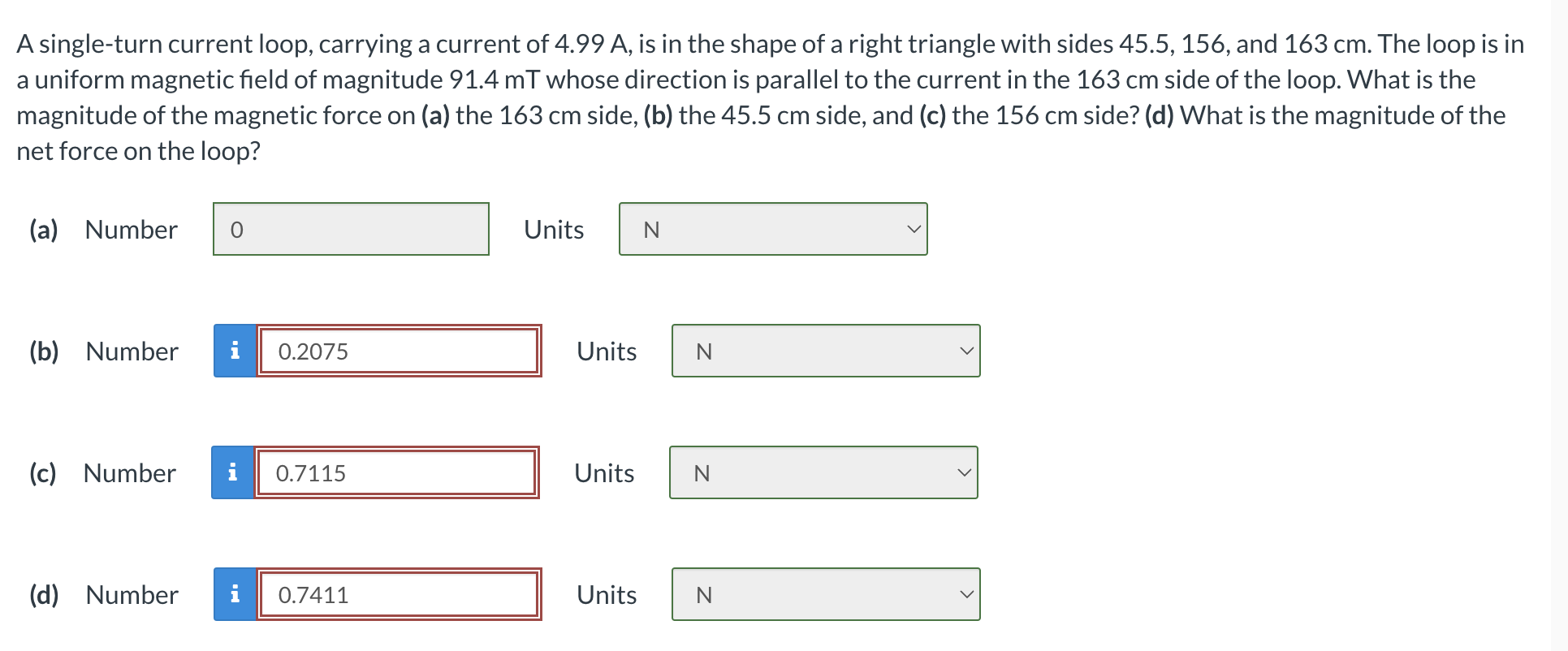 Solved A single-turn current loop, carrying a current of | Chegg.com