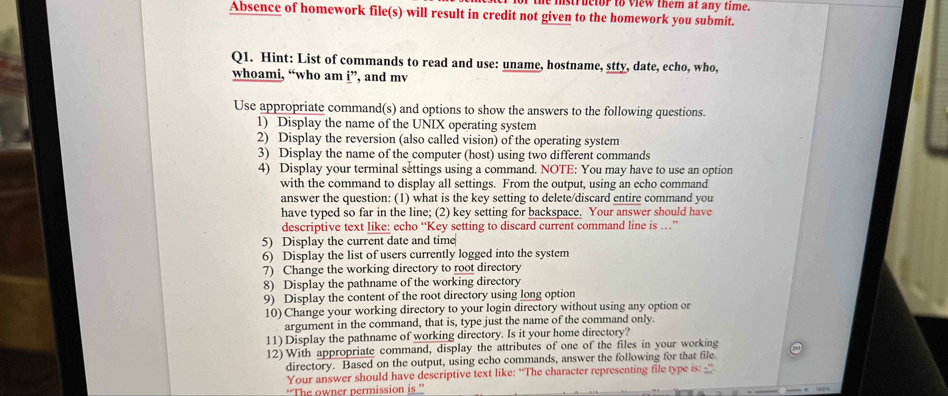 Solved I am trying to create a file on inix and save it and | Chegg.com