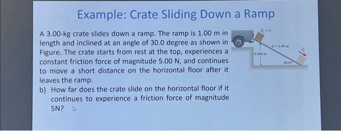 Solved Example: Crate Sliding Down a Ramp A 3.00-kg crate | Chegg.com