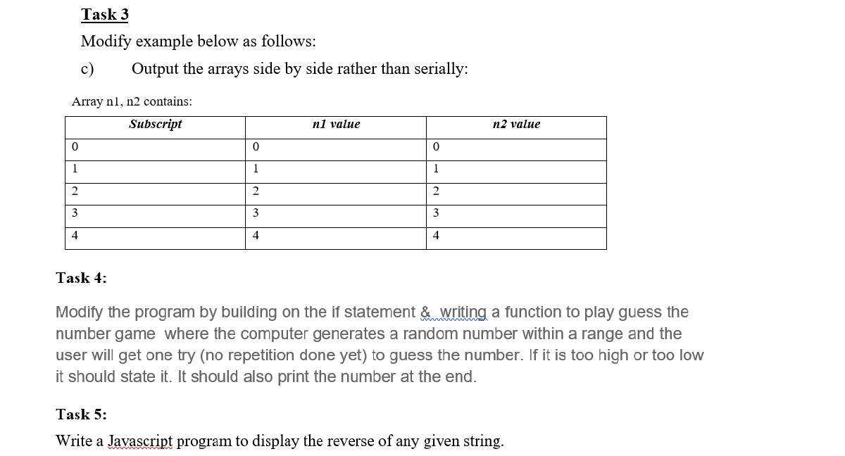 Task 3Modify example below as follows:c) ﻿Output the | Chegg.com