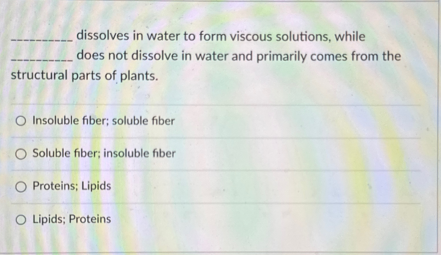 Solved dissolves in water to form viscous solutions, while | Chegg.com