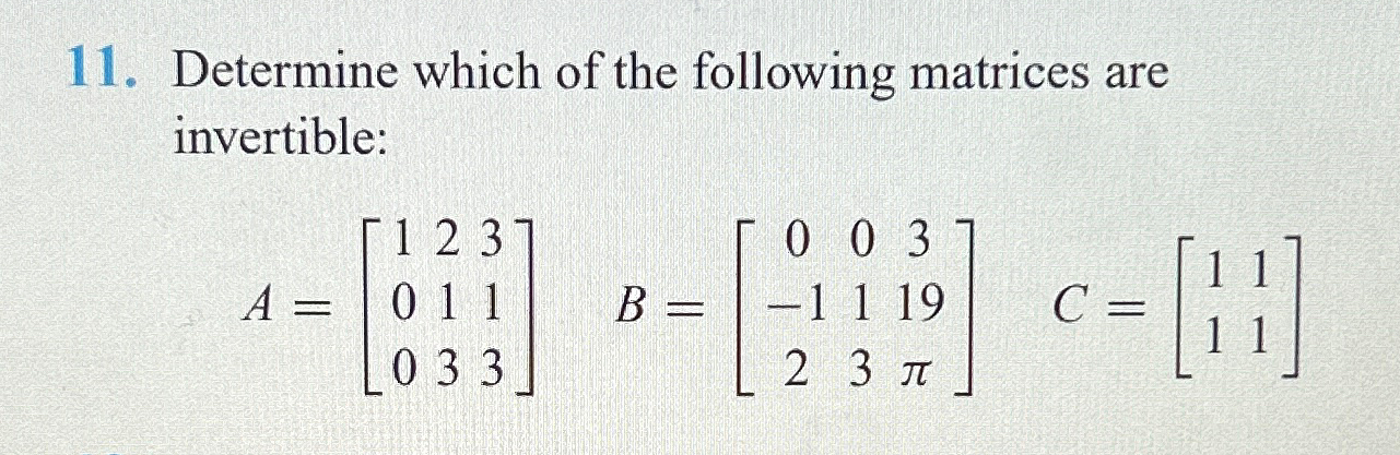 Solved Determine which of the following matrices are | Chegg.com