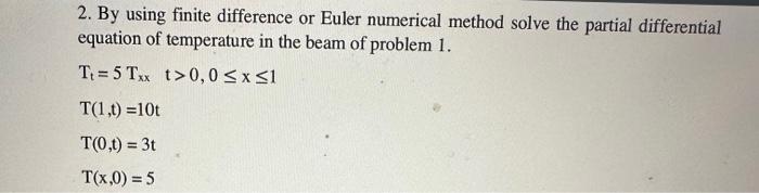 Solved 2. By using finite difference or Euler numerical | Chegg.com