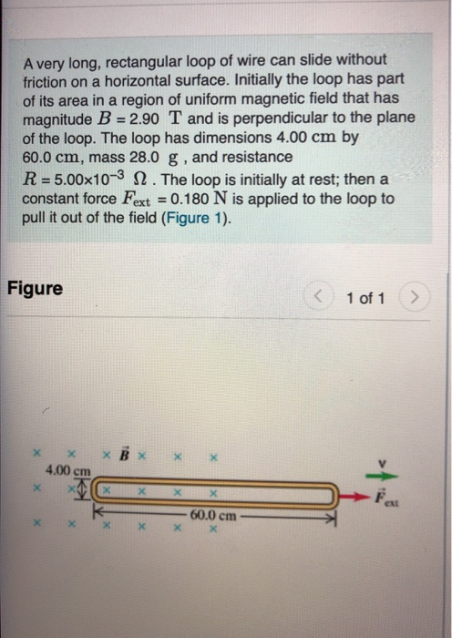 Solved A very long, rectangular loop of wire can slide | Chegg.com