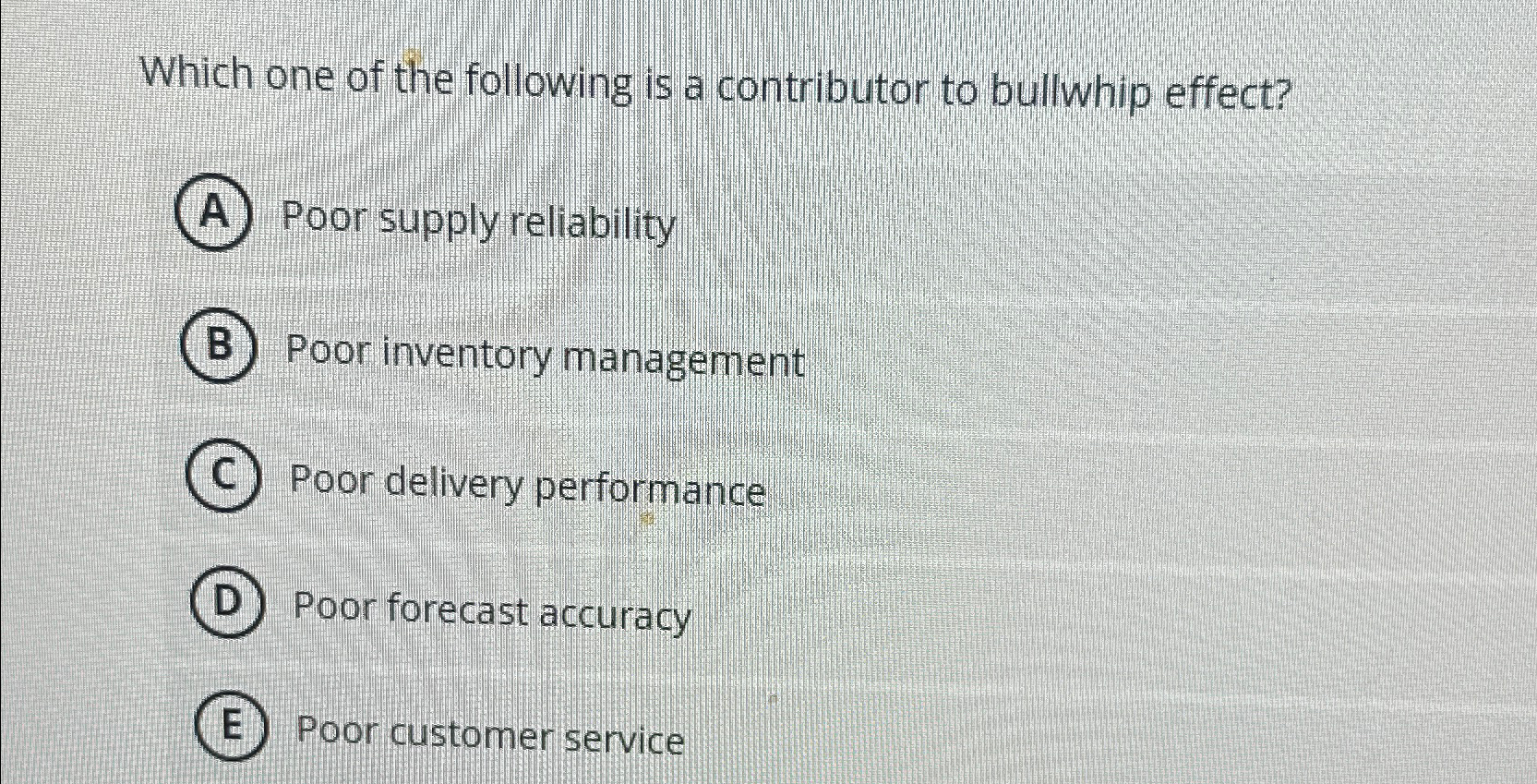 Solved Which one of the following is a contributor to | Chegg.com