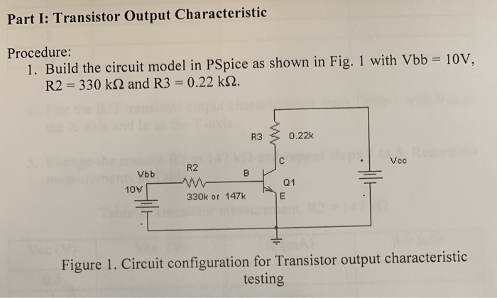 Solved Part II: Transistor Input Characteristic Procedure: | Chegg.com