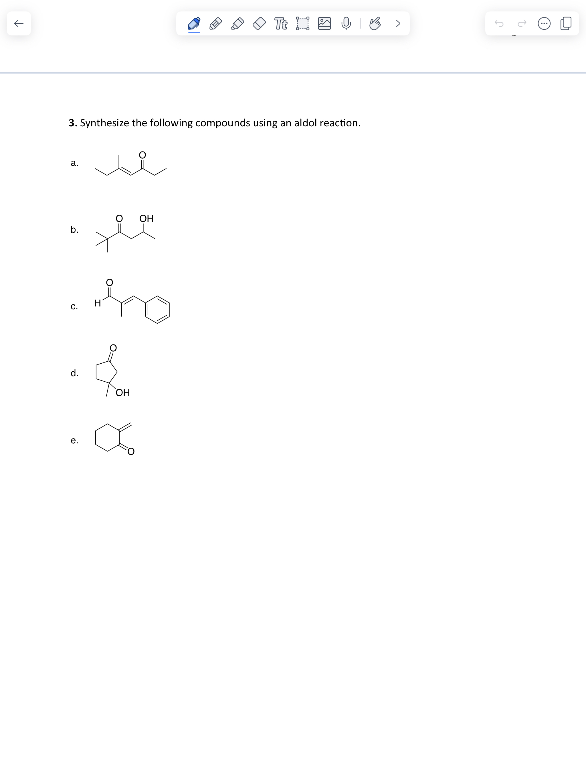 Solved Synthesize the following compounds using an aldol | Chegg.com