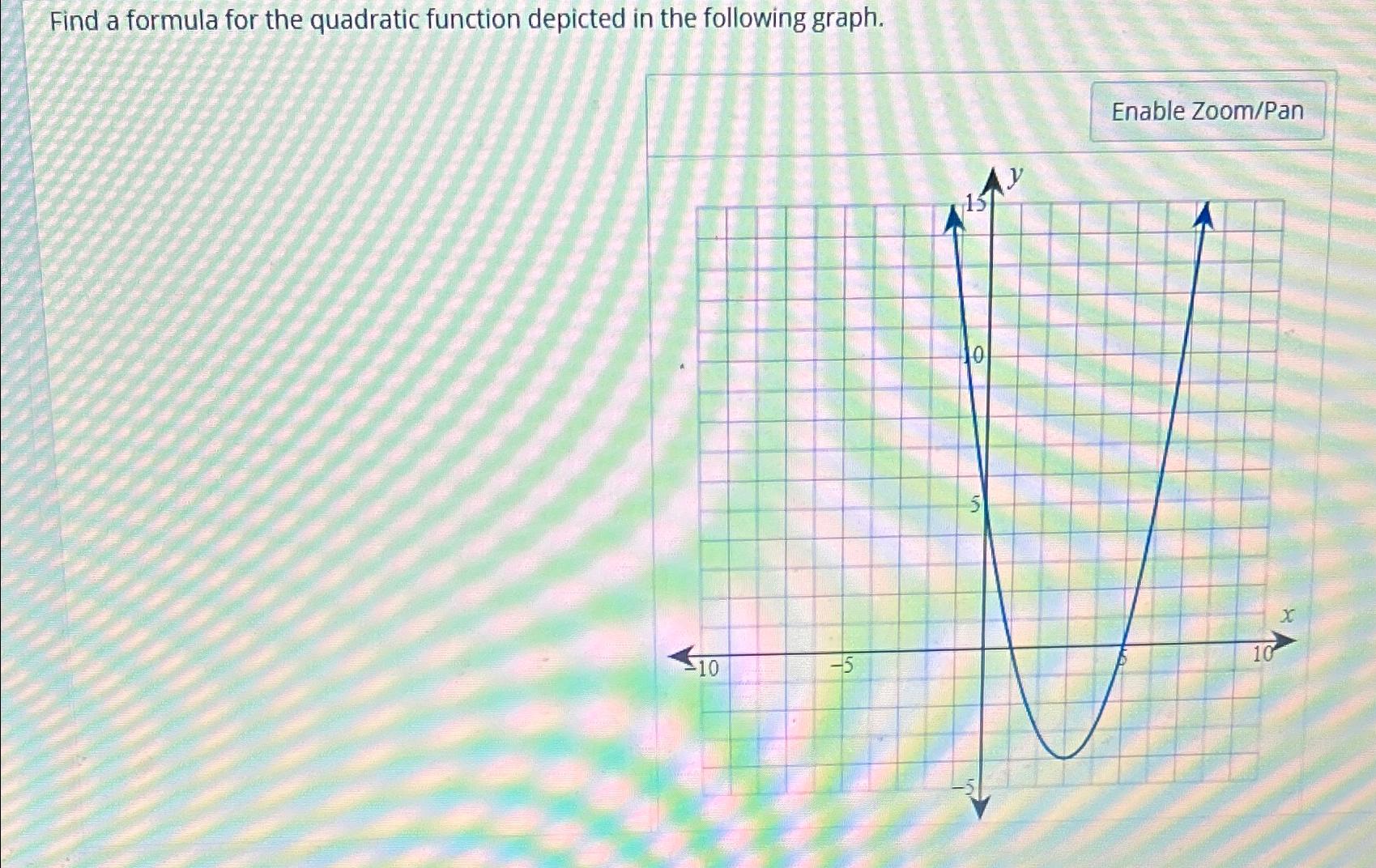 Solved Find a formula for the quadratic function depicted in | Chegg.com