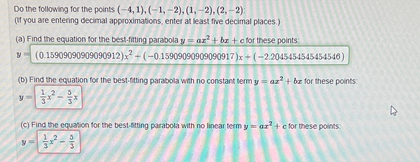 Solved Do the following for the points | Chegg.com