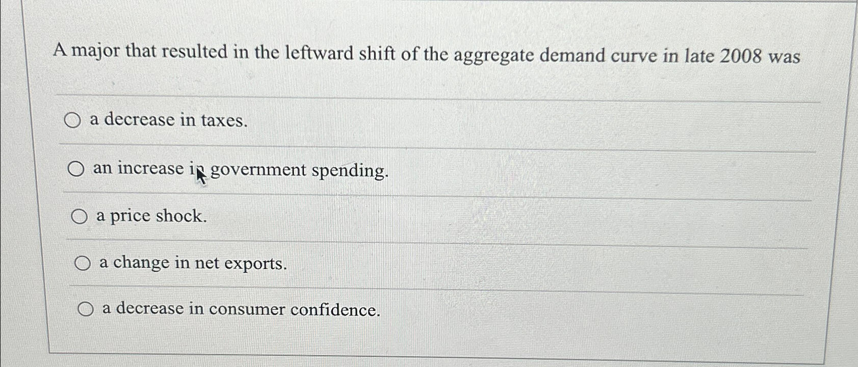 Solved A major that resulted in the leftward shift of the | Chegg.com