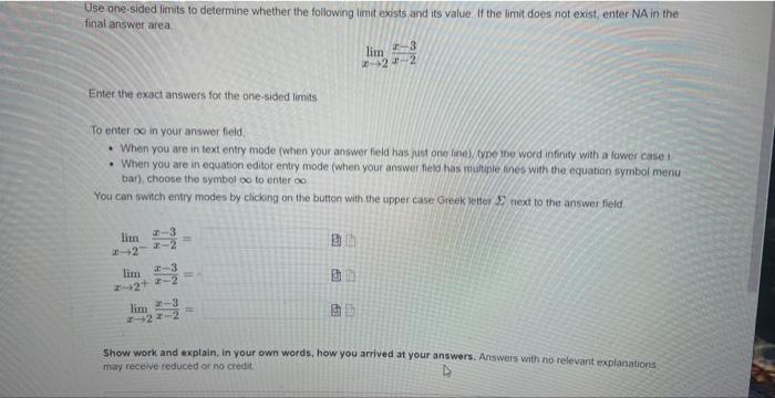 Solved Use one.sided limits to determine whether the | Chegg.com