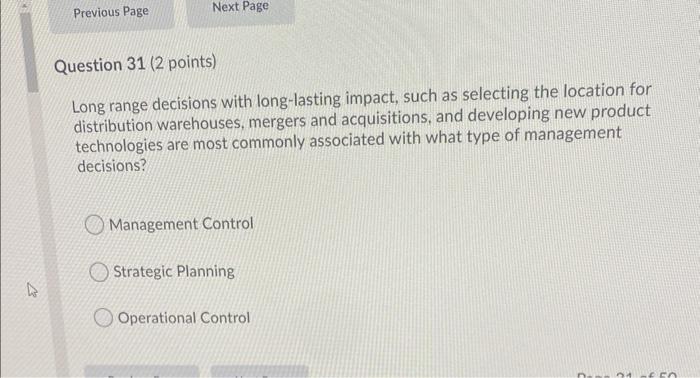 Solved Long range decisions with long-lasting impact, such | Chegg.com