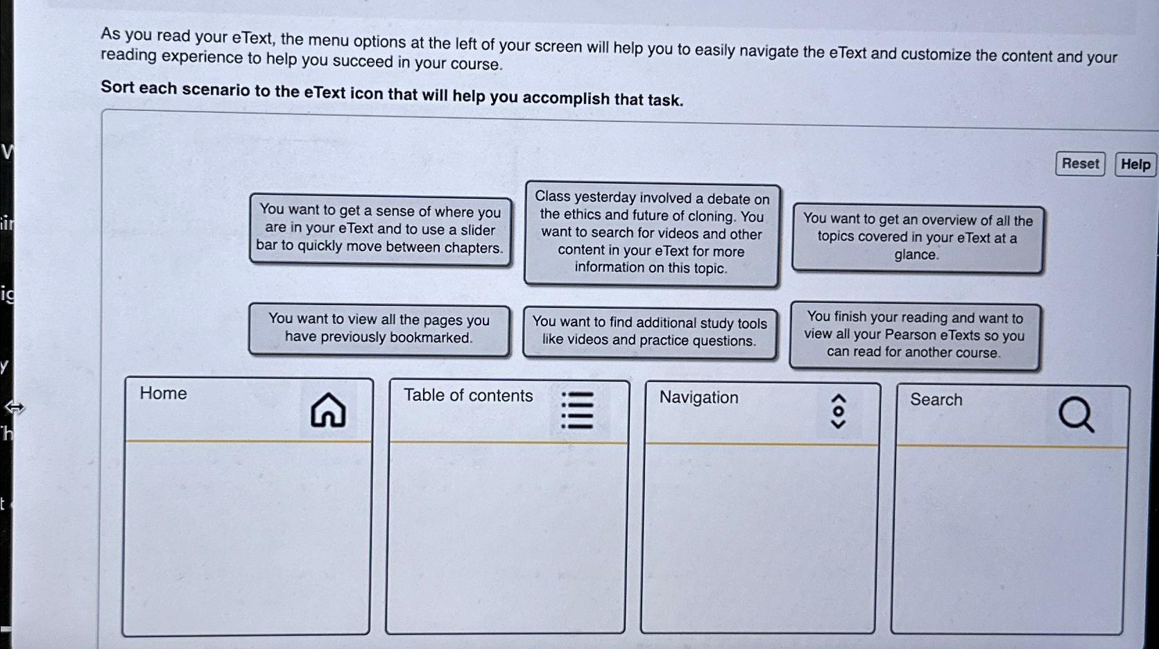 Solved As you read your eText, the menu options at the left | Chegg.com