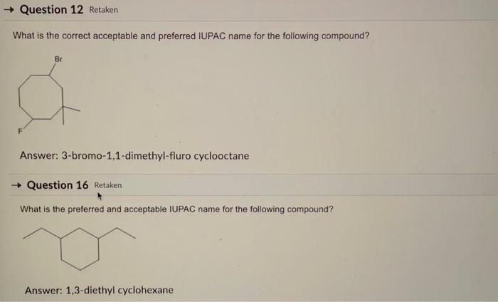 Solved What is the correct acceptable and preferred IUPAC | Chegg.com