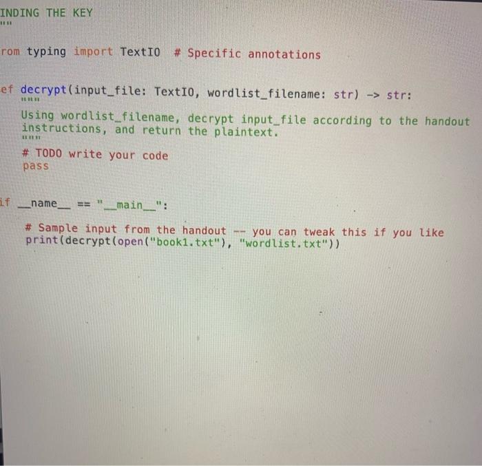 Solved INDING THE KEY rom typing import Text10 # Specific | Chegg.com Solved INDING THE KEY rom typing import Text10 # Specific | Chegg.com