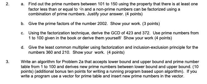 Solved 2. a. Find out the prime numbers between 101 to 150 | Chegg.com