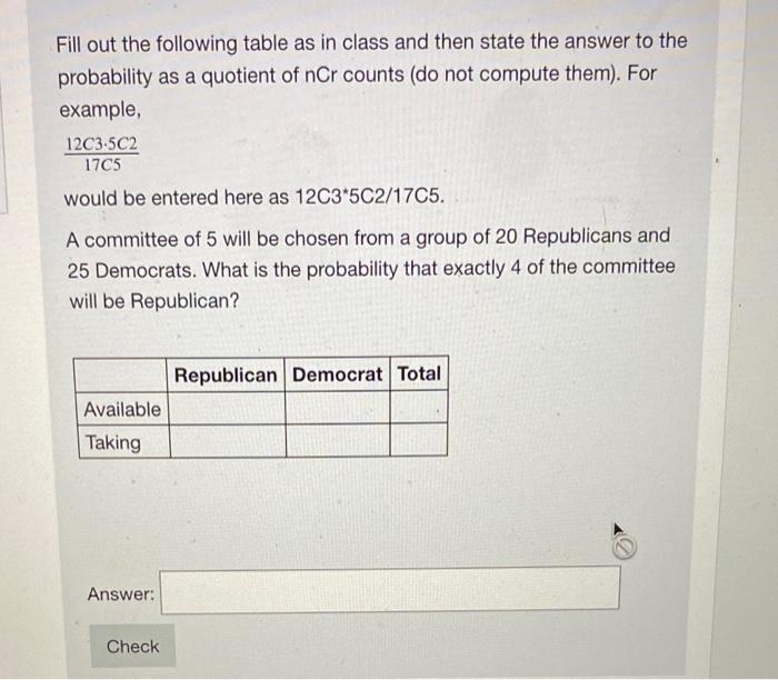 Solved Fill out the following table as in class and then | Chegg.com