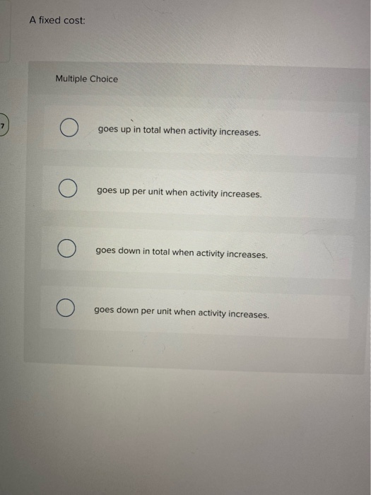 Solved A cost object is: Multiple Choice an item for which | Chegg.com