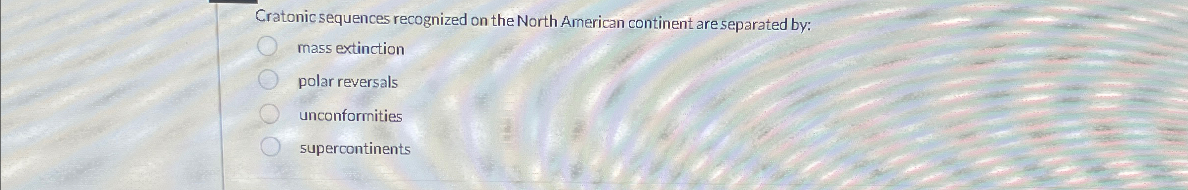 Solved Cratonic sequences recognized on the North American | Chegg.com