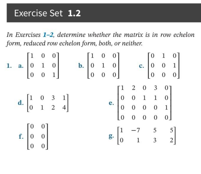 Solved Exercise Set 1.2 In Exercises 1-2, determine whether | Chegg.com