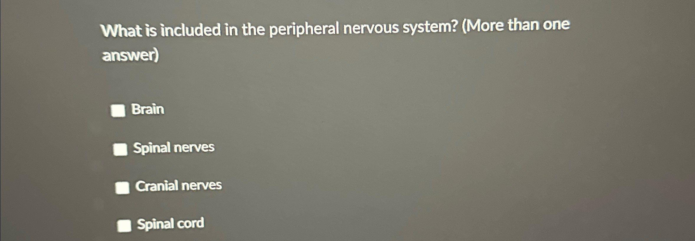 Solved What is included in the peripheral nervous system? | Chegg.com