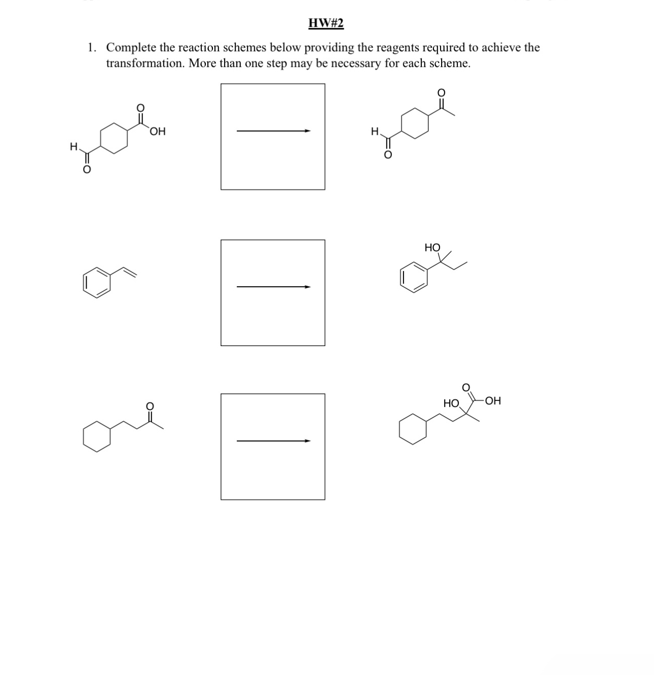 Solved Complete the reaction schemes below providing the | Chegg.com