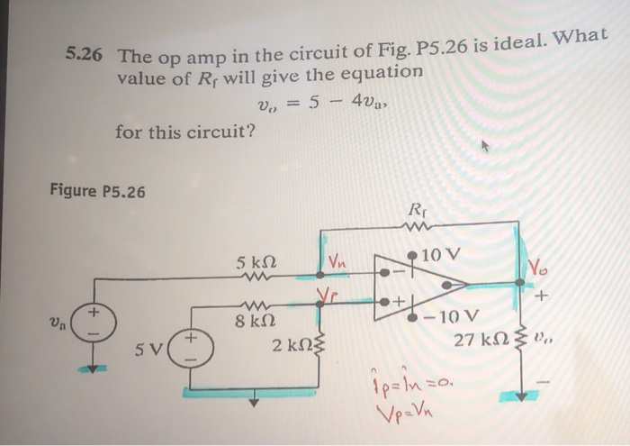 Solved 5.26 The op amp in the circuit of Fig. P5.26 is | Chegg.com