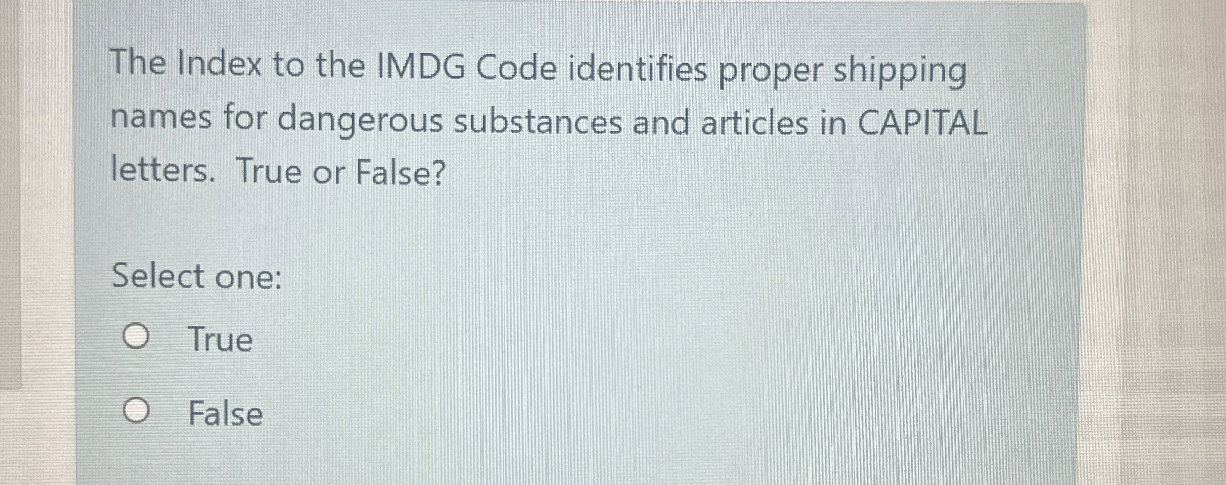 Solved The Index to the IMDG Code identifies proper shipping | Chegg.com