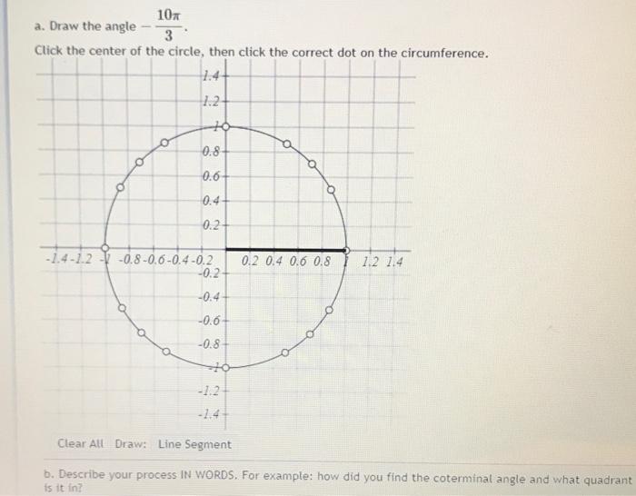 Solved a. Draw the angle −310π. Click the contor of the | Chegg.com