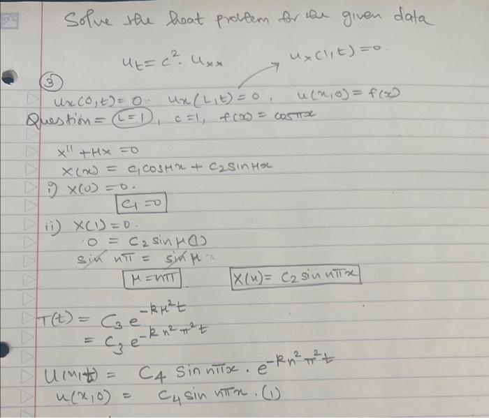 Solved Solve the hoat provem for tar given data (3) | Chegg.com