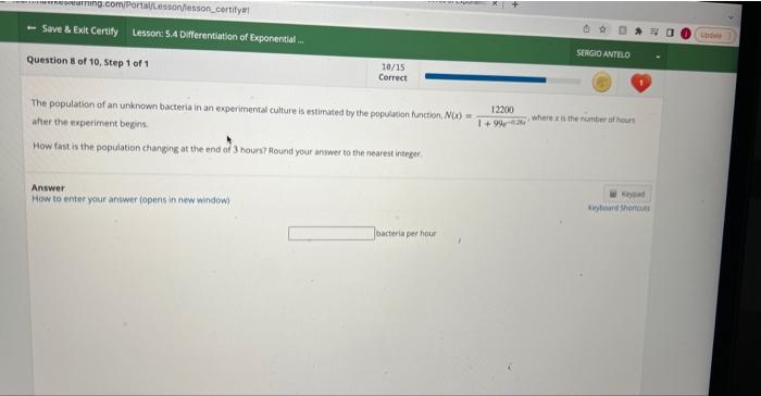 Solved thing.com/Portal/lessonesson certify - Save & Exit | Chegg.com