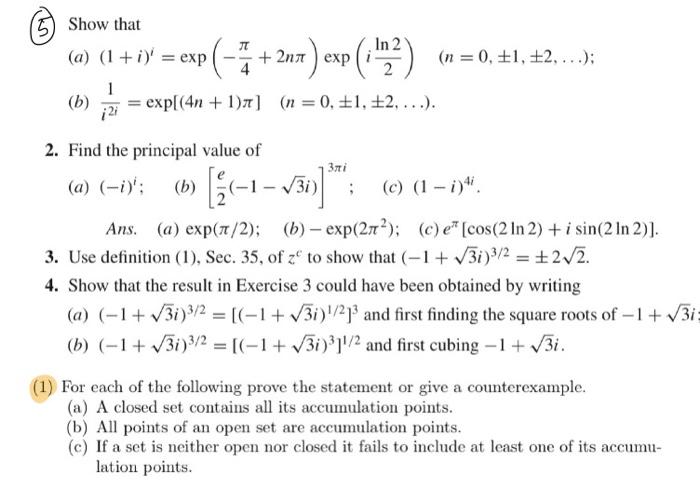 Solved Only work on question 1. This is a complex analysis | Chegg.com