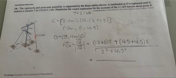 Solved 4. The rigid pole and cross-arm assembly is supported | Chegg.com