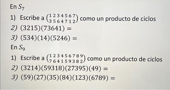 Solved In S7: 1. Write () as a cycle product.2. Find the | Chegg.com