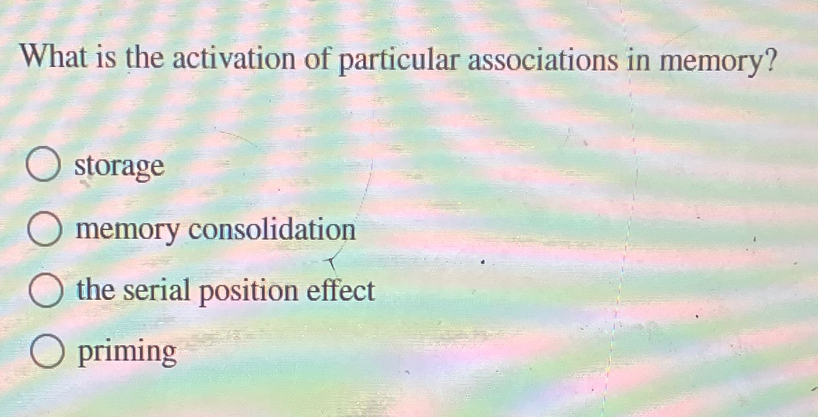 Solved What is the activation of particular associations in | Chegg.com