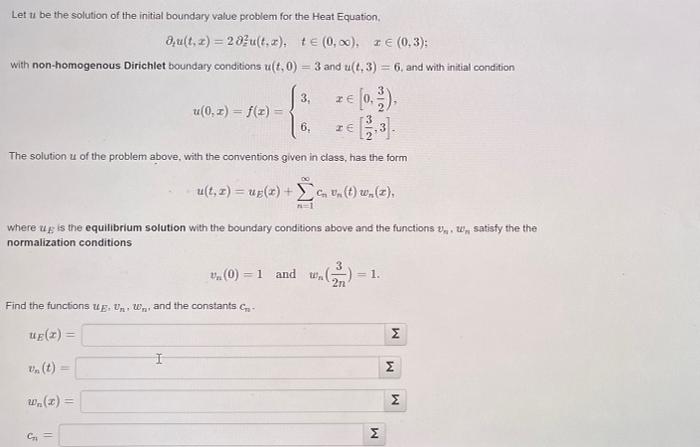 Solved Let u be the solution of the initial boundary value | Chegg.com