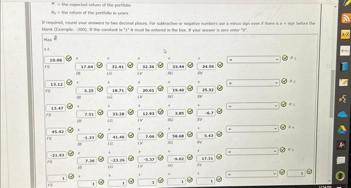 A second version of the Markowitz portfolio model | Chegg.com