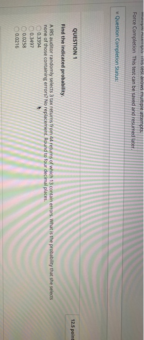 Solved IULITE Rempus inis test allows multiple attempts, | Chegg.com