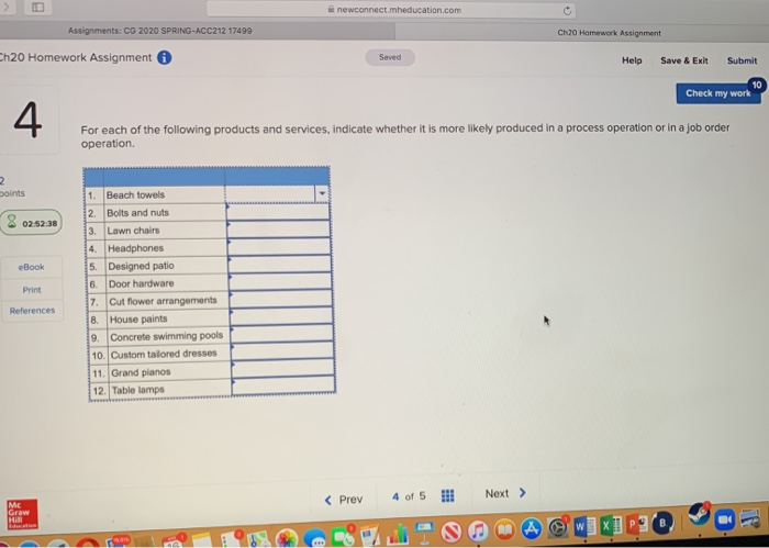 Solved newconnect. meducation.com Assignments: CO 2020 | Chegg.com
