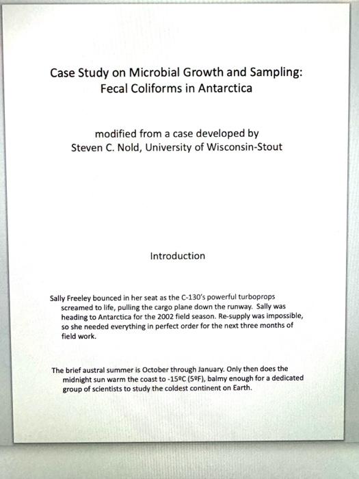 Solved Case Study on Microbial Growth and Sampling: Fecal | Chegg.com