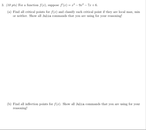 Solved (10 ﻿pts) ﻿For a function f(x), ﻿suppose | Chegg.com