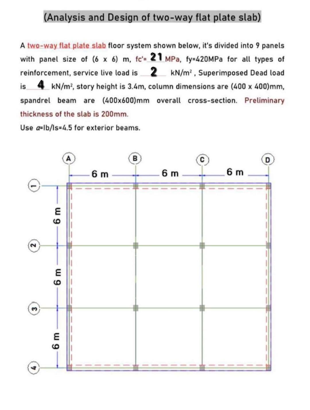 Solved (Analysis and Design of two-way flat plate slab) A | Chegg.com
